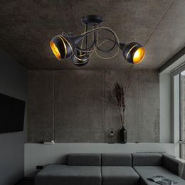 etc-shop - Design Decken Leuchte Glas Kugeln schwarz-gold Spot Rondell Strahler Lampe Wohn Zimmer Beleuchtung