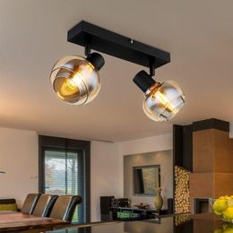 Globo - Deckenleuchte Deckenlampe 2-Flammig Wohnzimmerleuchte Spots beweglich Schwarz