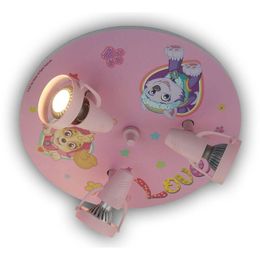 Niermann Kinderzimmer Deckenstrahler Ø35cm paw patrol, 3 flammig, schwenkbare Spots, Rosa