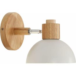 Innenwandlicht mit weißem Lampenschirm Elegantes Holzwandlicht E27 180 ° Rotationslampenkopf an das Schlafzimmer am Schreibtisch des Korridors (ohne