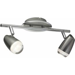 Esto Deckenleuchte Deckenstrahler 2 flammig Wohnraumlampe Deckenlampe verstellbar, Metall Kunststoff, Spots beweglich, 2x led 2x 4 Watt, LxBxH 34x8x15,5 cm