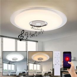 Rgb led Bluetooth Lautsprecher Decken Lampe Dimmer Fernbedienung Kristall Leuchte Globo 41341-36