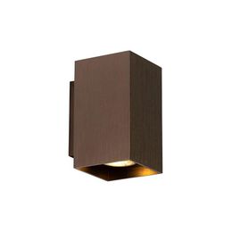 Qazqa Moderne Wandleuchte dunkelbronze quadratisch - Sandy - Bronze