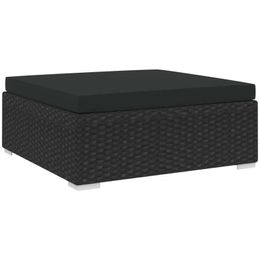 MAISONCHIC - Modular-Fußhocker 1 Stk. + Auflagen,Fußschemel,Sitzhocker Poly Rattan Schwarz CIW92635