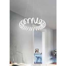 Trio Ausgefallene led Pendelleuchte curl Weiß matt in 3 Stufen dimmbar - ø 55cm