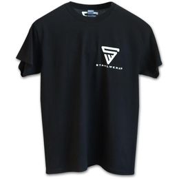 T-Shirt Schwarz Größe s Kurzarm-Hemd mit Logo-Print 100% Baumwolle - STAHLWERK