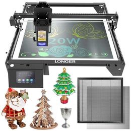 Longer Ray5 20 w Lasergravierer,Mit Wabenplatte,mit Gravurbereich 375 x 375 mm, 32-Bit-Motherboard,Hunderte von Farben auf Metallstahl mit