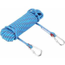 Outdoor-Kletter-Sicherheitsseil, Reißfestes Bergsteiger-Rettungsseil, 12 mm Durchmesser Seil zum Wandern (Blau 40m) - (Blau 40m) - Rhafayre