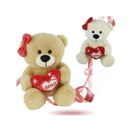 Meditrade GmbH Trade Shop Traesio - teddybär plüsch mit herz aufschrift ich liebe dich schleife 22 cm valentinstag 92614