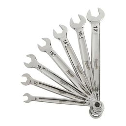 Set von 7 metrischen Ringschlüsseln 10 - 17mm max bite Milwaukee 4932464257