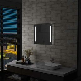 Badezimmer-Wandspiegel mit LEDs 60x50 cm - Silber - Prolenta Premium