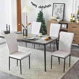 WOLTU 4er Esszimmerstühle mit hohe Rückenlehne Küchenstuhl Polsterstuhl gepolsterter Stuhl aus Kunstleder Metallbeine für Esszimmer Küche Wohnzimmer
