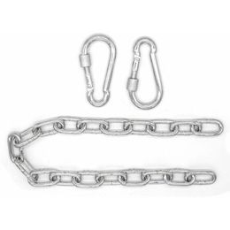 AMANKA 230 kg Hängesessel Kette 50 cm Aufhängung 2 Karabiner für Schaukel Hängematte - silber