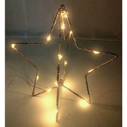 BURI LED-Weihnachtsstern 25cm gold glitzernd Adventsstern Leuchtstern Drahtstern Deko