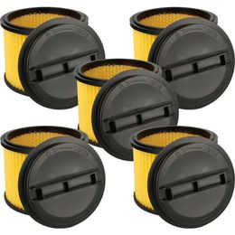 5x Faltenfilter kompatibel mit Einhell ypl 1252, ypl n.g. 1500 Staubsauger - Filter, Patronenfilter, schwarz gelb - vhbw