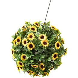 Solar Deko-Kugel Sonnenblumen Gartendeko Blüte Kunstblume Solarleuchte - BURI