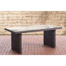 CLP Polyrattan Garten Esstisch Fontana 180 x 90 cm braun-meliert