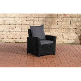 CLP Polyrattan Stuhl Sessel Fisolo 5mm schwarz eisengrau