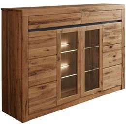 Massivmöbel24 Highboard Wild-/Zerreiche 170x45x125 natur geölt montreux 112