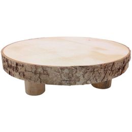 BURI Deko Holz-Tischchen 20cm Tischdeko Weihnachtsdeko Gesteckunterlage Holztablett