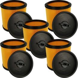 vhbw - Filterset 5x Faltenfilter kompatibel mit Caramba Auto 9.0, 7.0, 5,0 Staubsauger - Filter, Patronenfilter, schwarz gelb