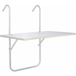 etc-shop Hänge Balkon Tisch klappbar ca. 60x40 cm Wand Klapp Tisch Hänge Tisch, pulverbeschichtet weiß, Stahlgestänge, Garten