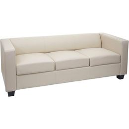 HHG - 3er Sofa Lille Leder, creme - beige