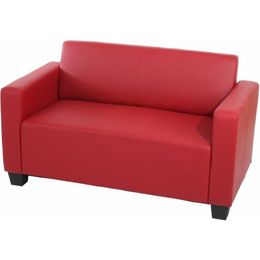 HHG Neuwertig] Modular 2er Sofa Couch Moncalieri Loungesofa Kunstleder 136cm rot - red