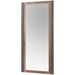 Lomadox Garderoben-Spiegel im Industrial Stil DALLAS-61 Stirling Oak Nb. mit Matera Anthrazit b/h/t ca.: 54x110x1,6 cm - grau