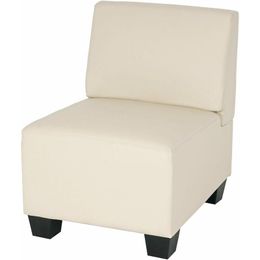 HHG Neuwertig] Modular Sessel ohne Armlehnen, Mittelteil Moncalieri, Kunstleder creme - beige