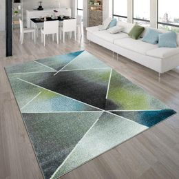 Wohnzimmer-Teppich, Kurzflor-Teppich Mit Dreieck-Muster Und Farbverlauf, In Bunt 230x320 cm - Paco Home