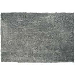 Beliani Teppich Hellgrau 160 x 230 cm Shaggy mit Kuschelfaktor Getuftet in rechteckiger Form Klassisch - Grau