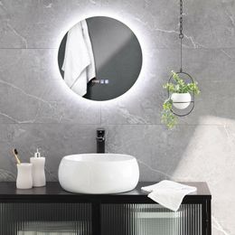 LEDKIA - Badezimmerspiegel mit LED-Licht und Antibeschlag Ø45 cm Volpe Wählbar (Warmes-Neutrales-Kaltes) 120º25 mm