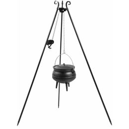 TRIZERATOP Dreibein 180 cm mit Afrikanischer Gusseisenkessel 6 l + Kurbel