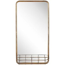 Beliani Wandspiegel Gold Eisen mit Stauraum 40 x 80 cm Retro für Badezimmer für Büro - Gold