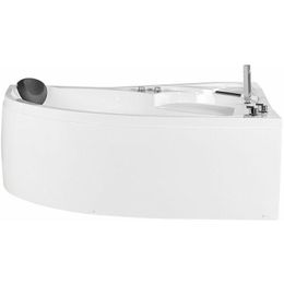 Beliani Whirpool-Badewanne Weiß Links 150 x 100 cm aus Sanitäracryl mit LED-Beleuchtung Massagefunktion Lichttherapie spa Modernes Design - Schwarz