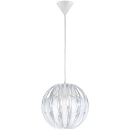 etc-shop Pendelleuchte Pendellampe Hängeleuchte Esstischlampe Wohnzimmer, Höheverstellbar, transparent weiß, 1x E27 Fassung, DxH 30x150cm