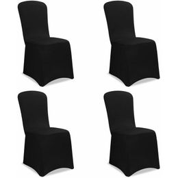 Deuba - 4x Stuhlhussen Stretch Stuhlbezug Universal Stuhl Bezug Hussen Set Weihnachten schwarz