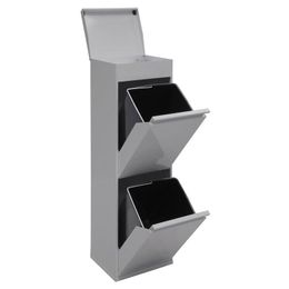 ARREGUI - Top Recycling Abfalleimer / Mülleimer aus Stahl mit Aufbewahrungsbox mit Deckel, Mülltrennsystem mit 2 entnehmbaren Inneneimern aus