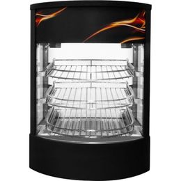 MONSTER SHOP Speisenwärmer Heißtheke Warmhaltetheke Gewerblicher Glas warme Pizza Kuchen Vitrine schwarzer Stahl elektrisch 30 - 85°C Temperaturkontrollschalter