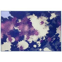 Beliani - Teppich Lila Blau Beige Polyester 160 x 230 cm Kurzflor Aquarell Muster Bedruckt Rechteckig - Lila
