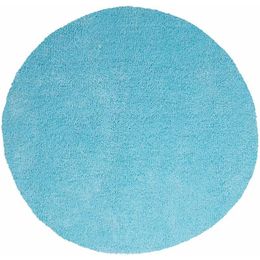Beliani Läufer Teppich Hellblau Polyester ⌀ 140 cm Rund Hochflor Modern Maschinengetuftet Fußbodenheizung Geeignet Wohnzimmer Schlafzimmer Flur - Blau
