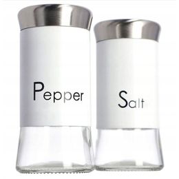 Salz-und Pfefferstreuer, 2er Set, 150ml, Streuer aus Glas und Edelstahl, Salzstreuer mid Decke - Kadax