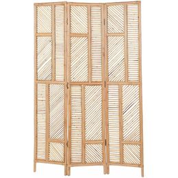 Beliani Raumteiler Rattan Natur 117 x 180 cm 3-teilig Trennwand Paravent Raumtrenner Modern Boho - Natürlich