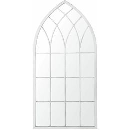 Beliani - Wandspiegel Grau 50 x 115 cm Metall mit Glas Fensteroptik im gotischen Stil