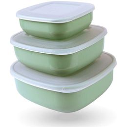 Frischhaltedosen mit Deckel 3er Set ( 500ml - 1,5L ) Grün - Vorratsdosen, mikrowellen- und spülmaschinenfest, gefriertauglich, Lebensmittelbehälter