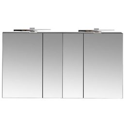 Lomadox Doppel-Spiegelschrank, 120cm, LED-Beleuchtung, matt schwarz, PUEBLA-56-BLACK - schwarz