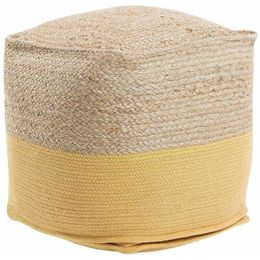 Beliani - Pouf Gelb/Beige Jute/Baumwolle Quadrat Boho-Stil