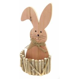 TrendLine - Deko Osterhase mit Korb, 15 x 9 x 34 cm Dekofigur