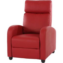 HHG - neuwertig] Fernsehsessel Relaxsessel Liege Sessel Dallas, Kunstleder - red